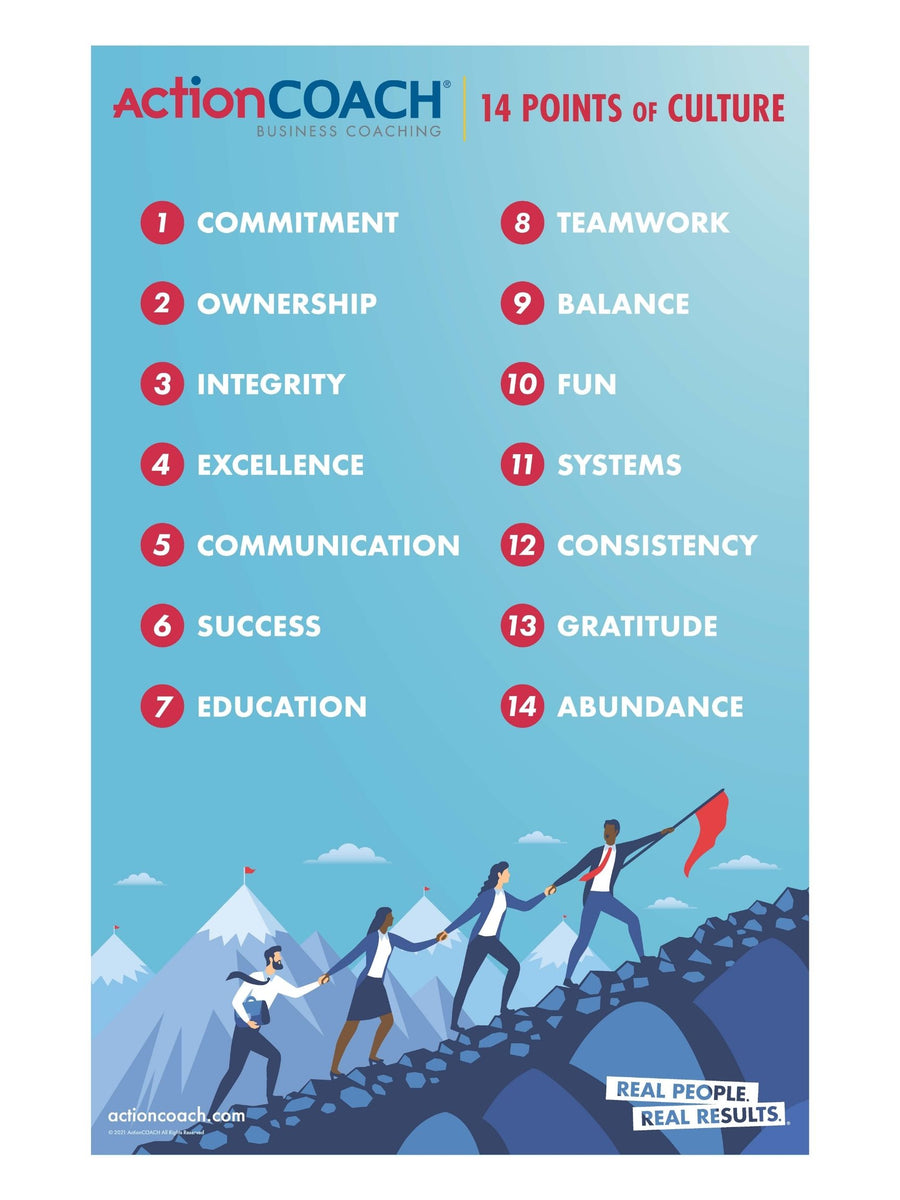 14 Points of Culture Poster Without Descriptions *NEW* – actioncoach-global